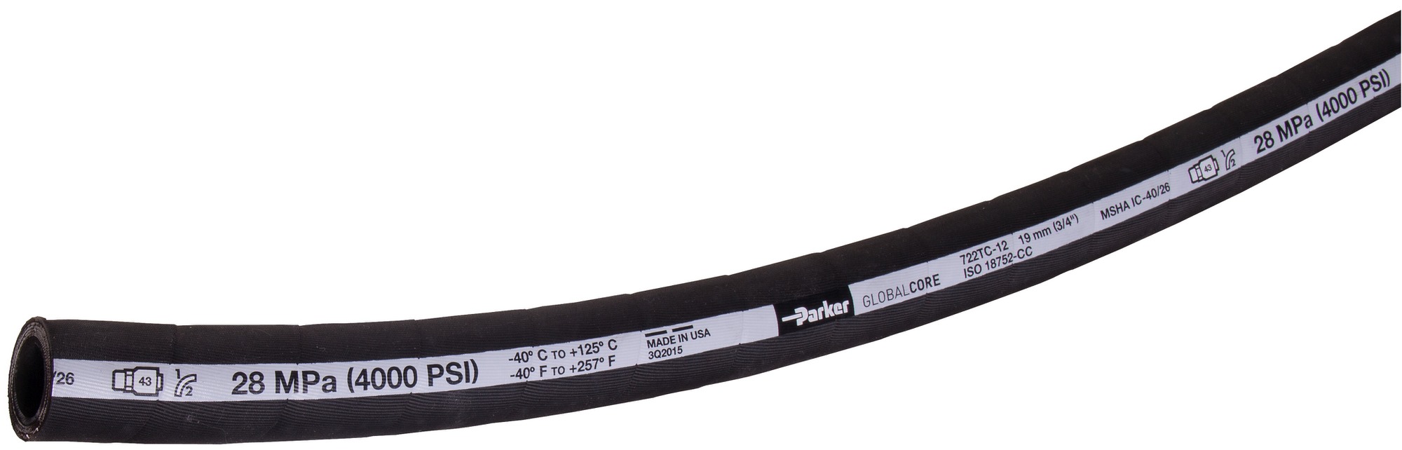 Parker 3 4 In Id X 1 21 In Od 4000 Psi Synthetic Rubber Hydraulic Hose