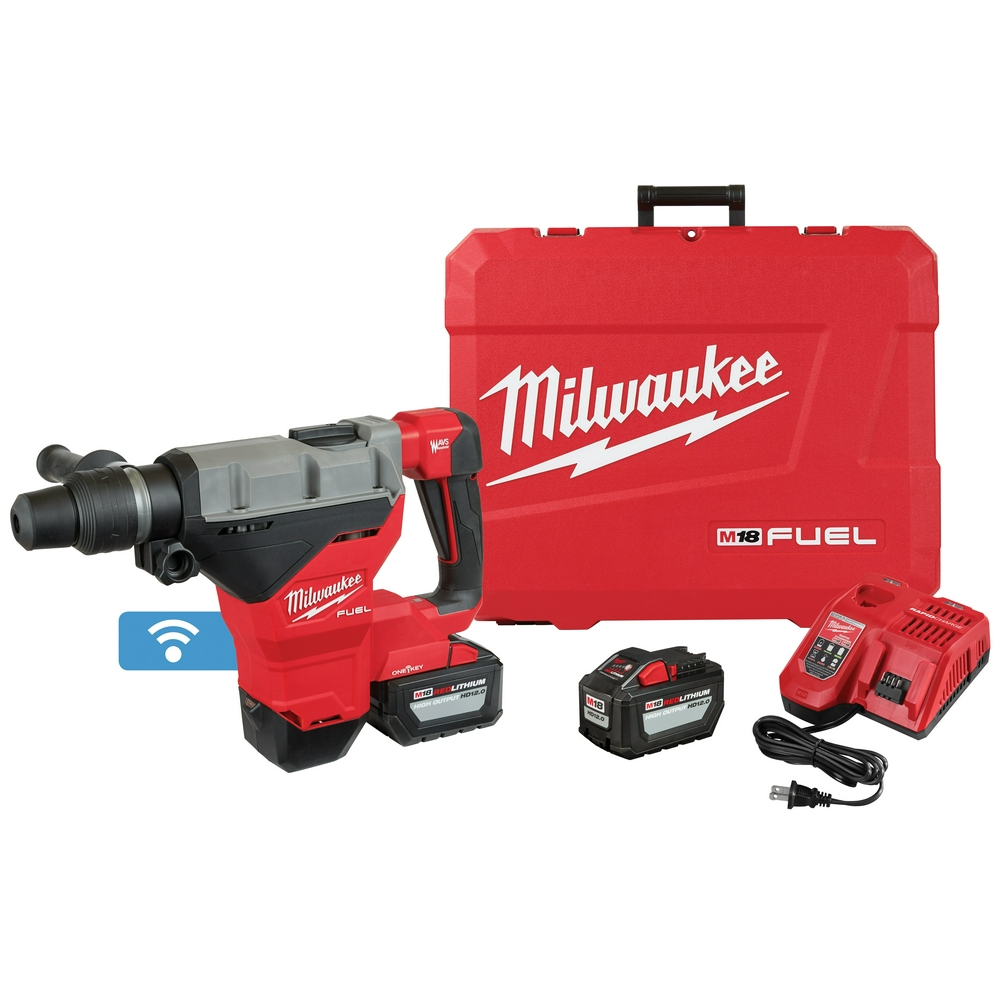 Milwaukee M18 FUEL 1 3 4 in. SDS Max Rotary Hammer with One Key Two HD12.0 Battery Kit