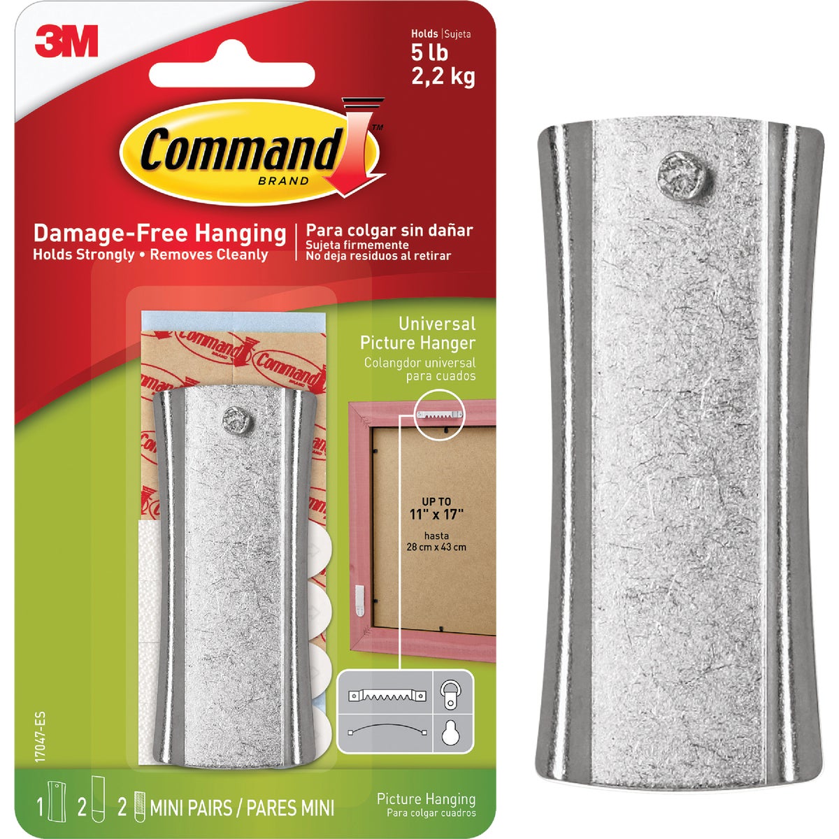 Command Sticky Nail Sawtooth Hanger, White, 1 Hanger, 2 Large Strips, 2 ...