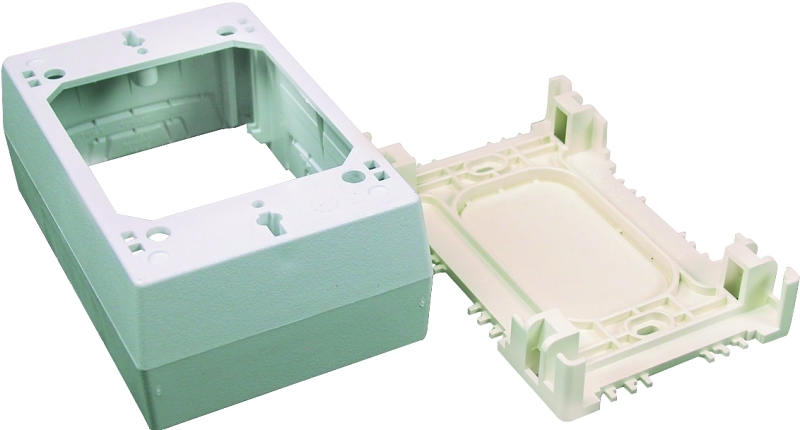 Wiremold NM NM2 Outlet Box, 1 -Gang, 0 -Knockout, Plastic, Ivory, Wall ...
