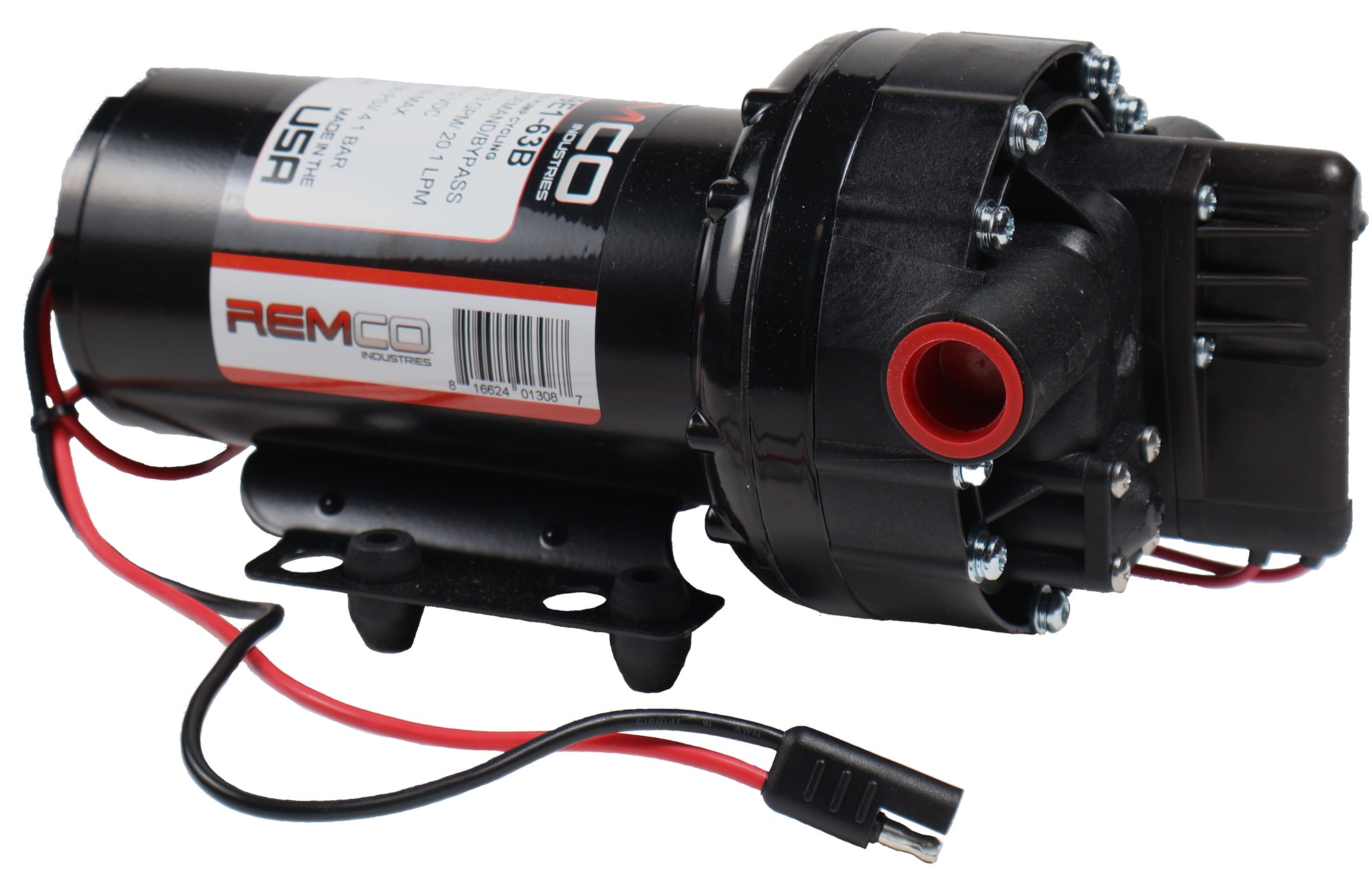 Remco 12V 5.3 GPM 60psi Electric Demand Diaphragm SmoothFlo Pump with 1 ...
