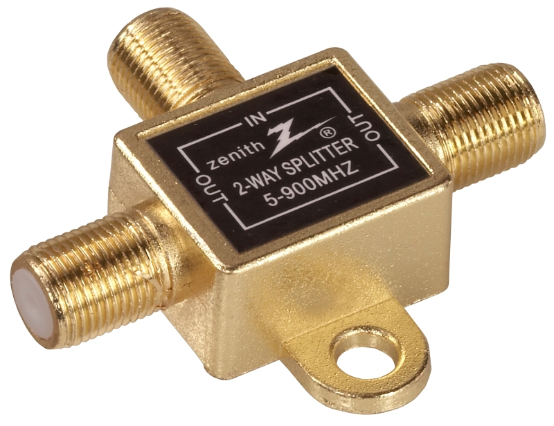 Zenith VS1001SP2W Series Coax Splitter, 900 MHz, 1 Video Input, 2 Video ...