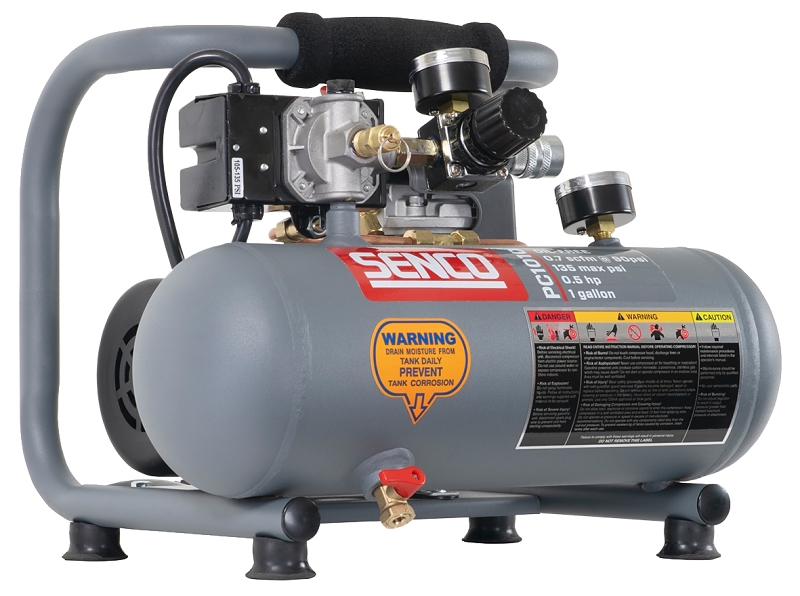 Senco PC1010 Air Compressor, Tool Only, 1 gal Tank, 0.5 hp, 115 V, 125 ...