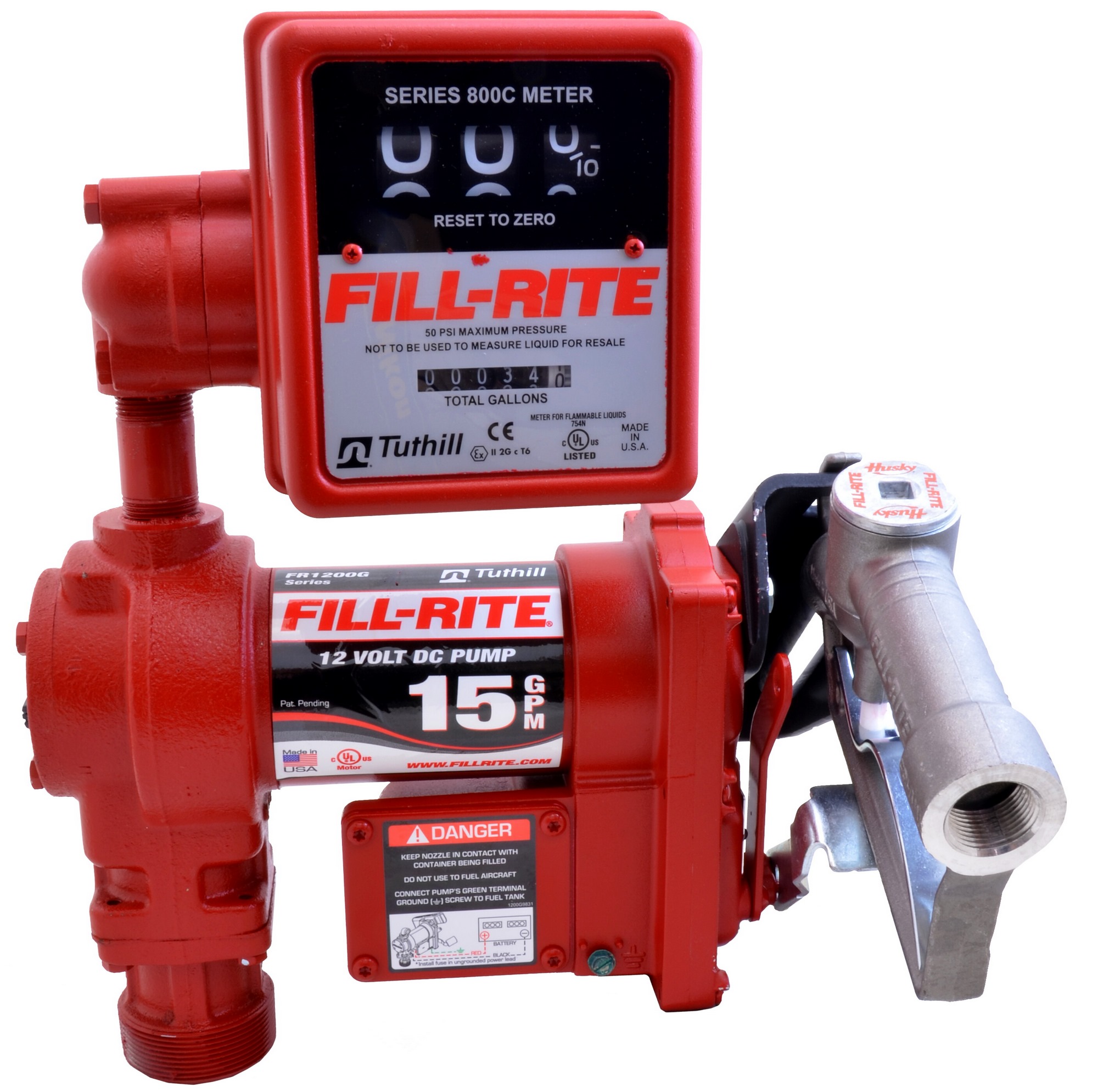 Fill-Rite 12 V 15 gpm 1 in Heavy Duty Fuel Transfer Pump