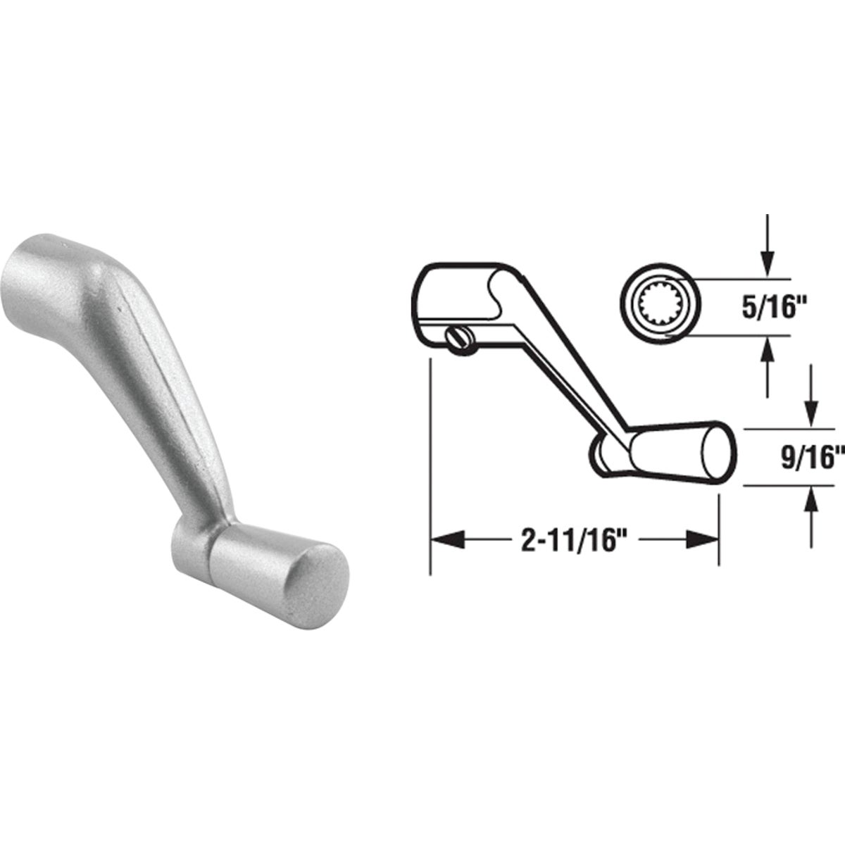 PRIME-LINE Prime-Line 5/16 In. Aluminum Die-Cast Casement Window Crank ...