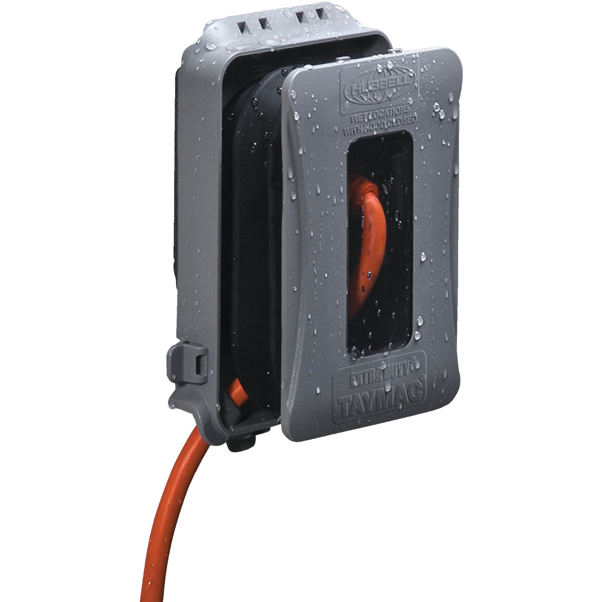 Hubbell Single Gang Vertical/Horizontal Mount Gray Expandable In-Use ...