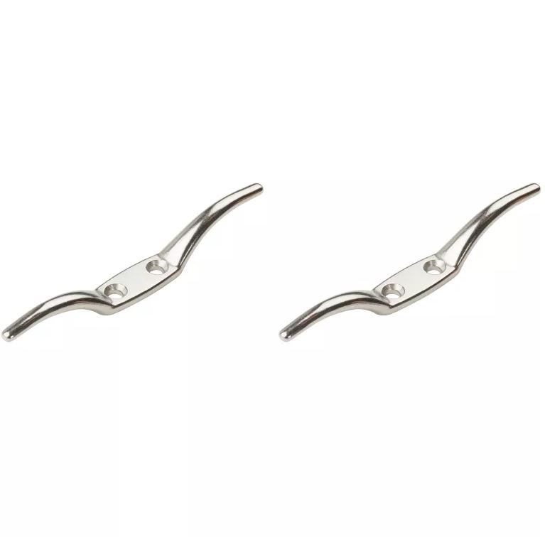 National Hardware Rope Cleat, 55 lb Working Load, Stainless Steel 2pk
