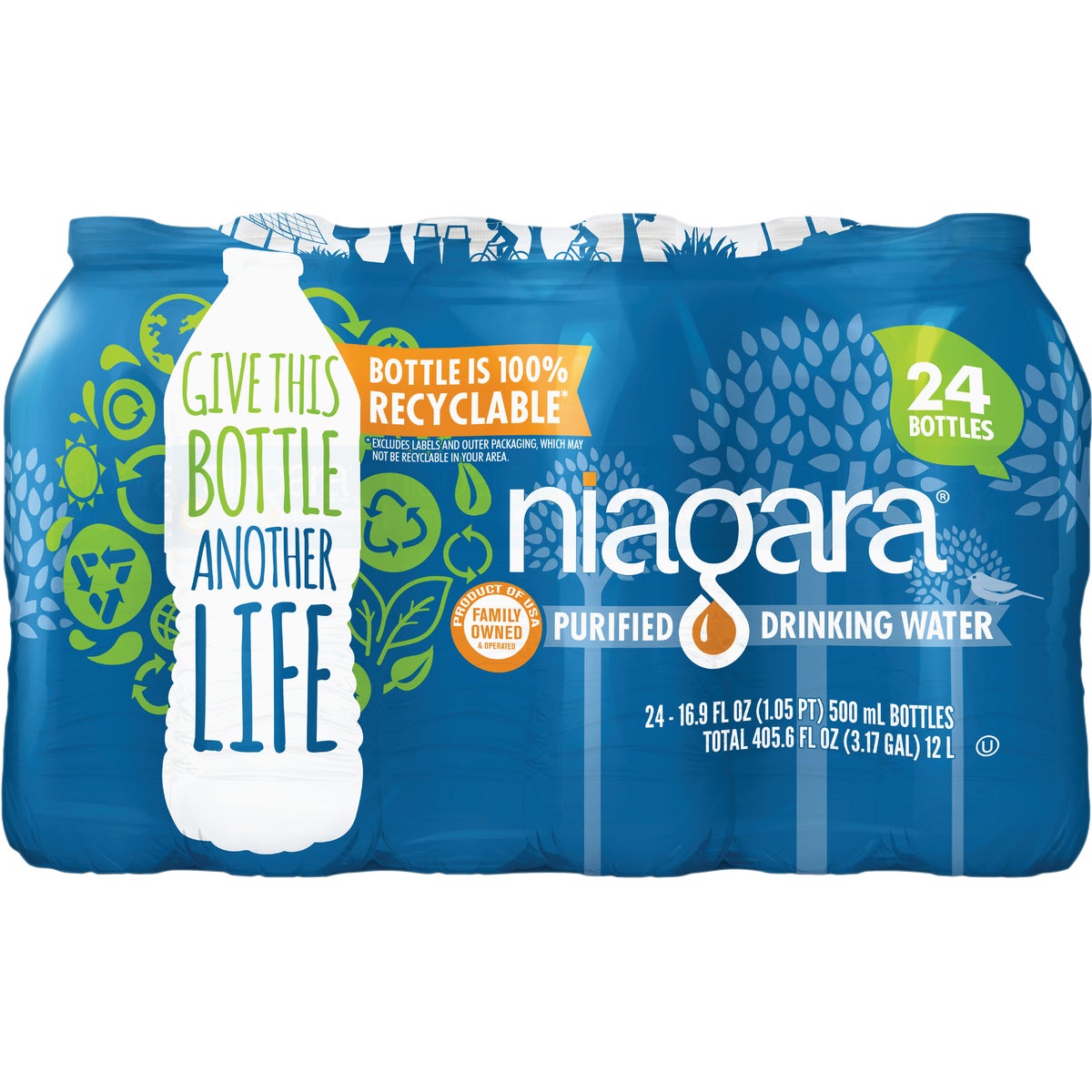 Niagra Niagara 0.5 Liter Bottled Purified Water (24-Pack)