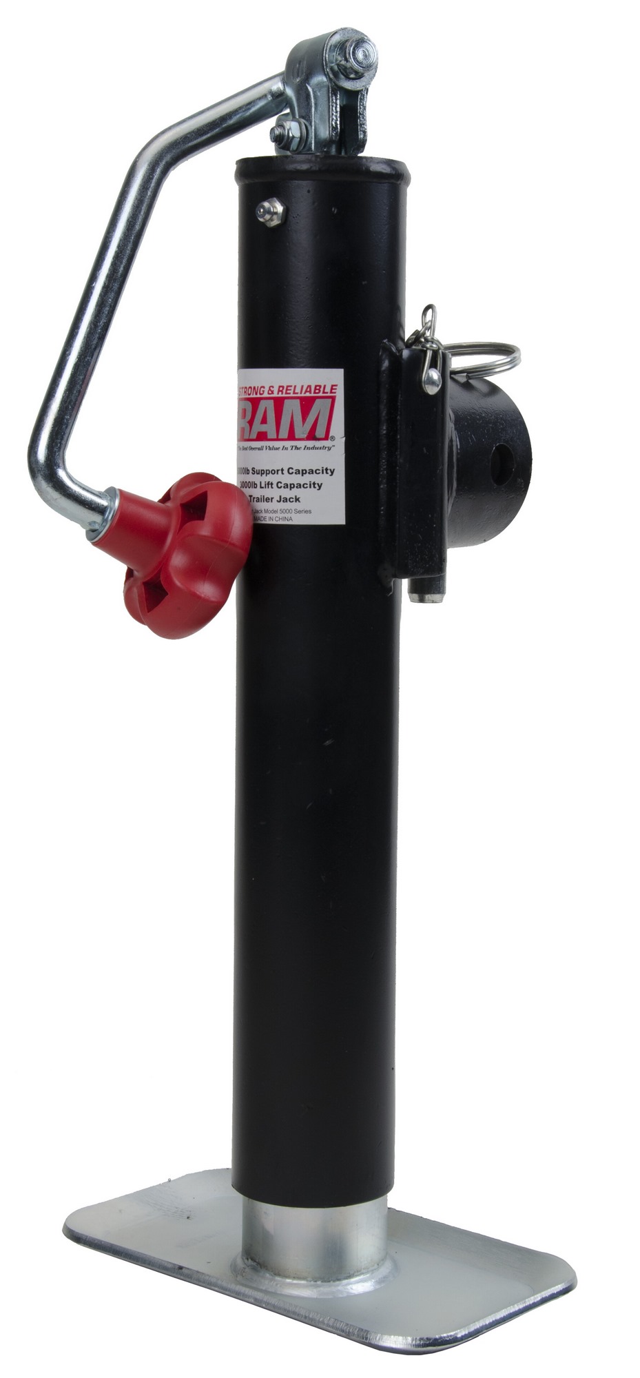 Ram 5000 lb 15-1/4 in BlackPowder Coated Pipe Mount Swivel Jack