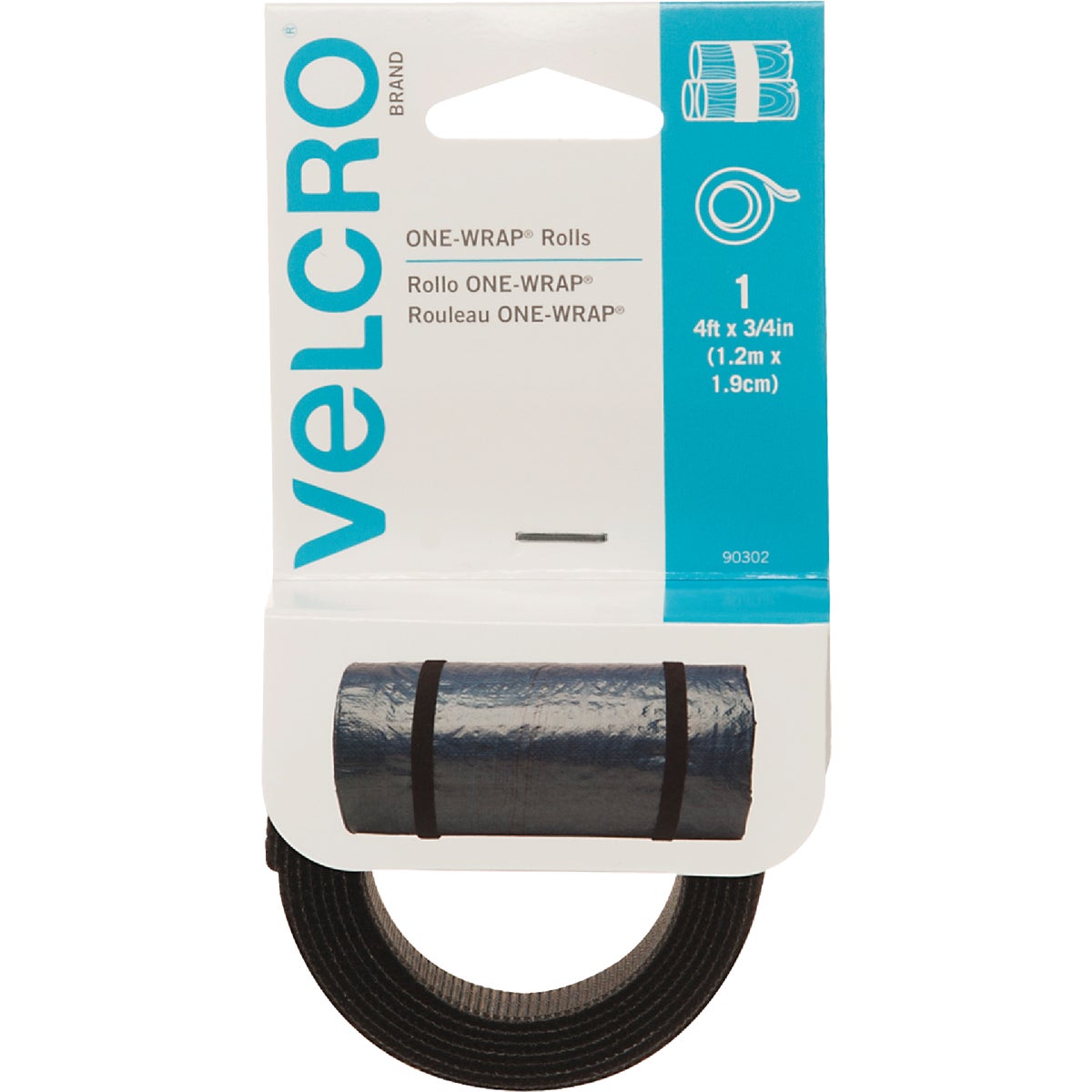 Velcro VELCRO Brand One-Wrap 3/4 In. x 4 Ft. Black Multi-Use Hook ...