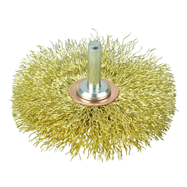 Weiler 3" Narrow Face Stem-Mounted Crimped Wire Wheel, .0118" Brass ...