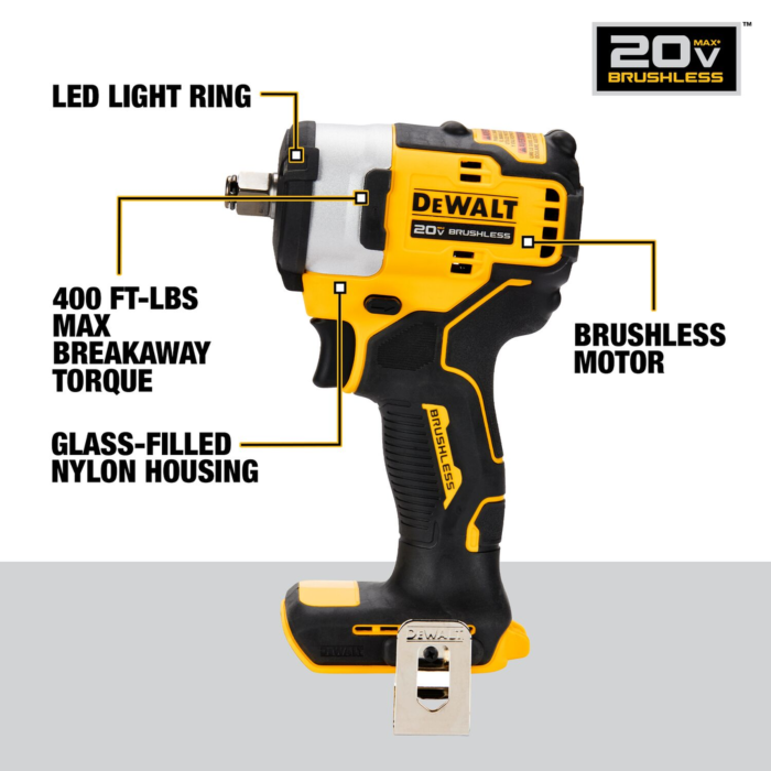 DEWALT 20V MAX 1 2 in. Cordless Impact Wrench with Hog Ring Anvil Tool Only