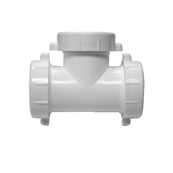 Jones Stephens 1 1 2 PVC Slip Joint Tee with 1 1 4 Washer