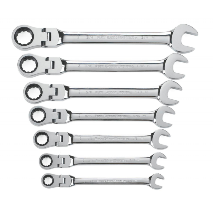 GearWrench 7 Pc. Flex Combination Ratcheting Wrench Set SAE